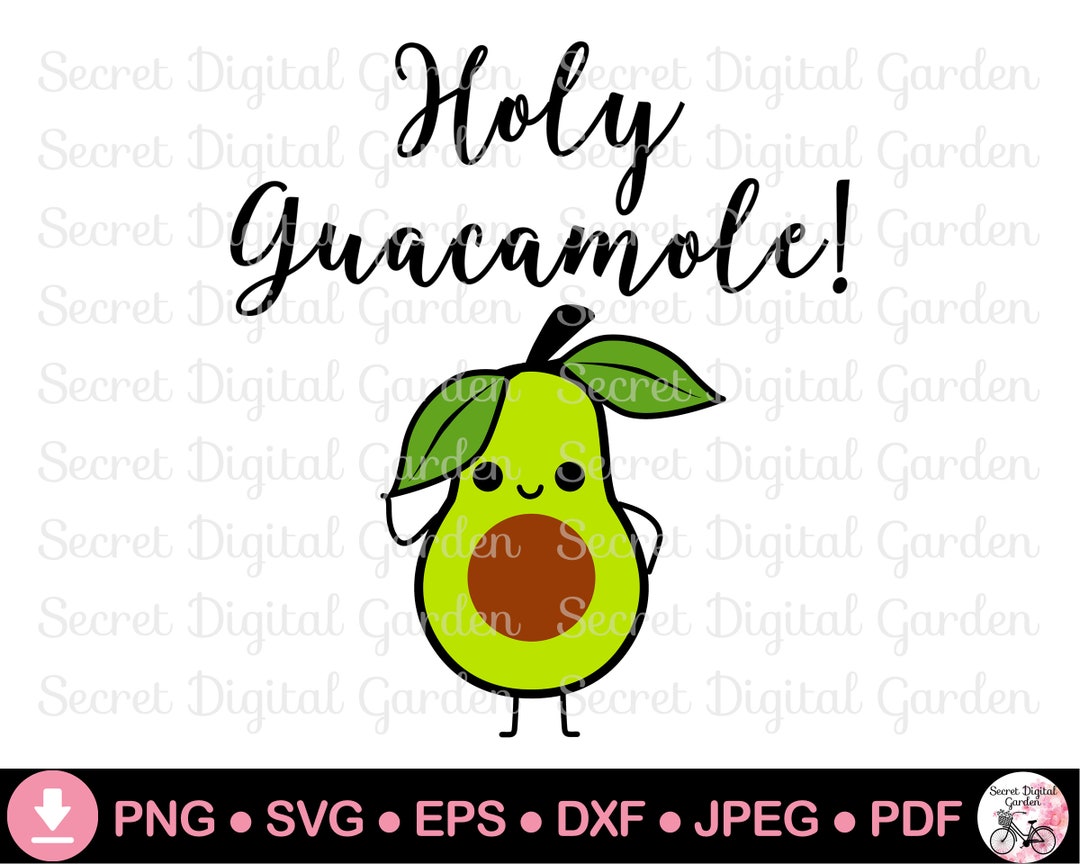 Avocado Clipart | Cute Avocado SVG PNG / Holy Guacamole Svg | Cricut ...