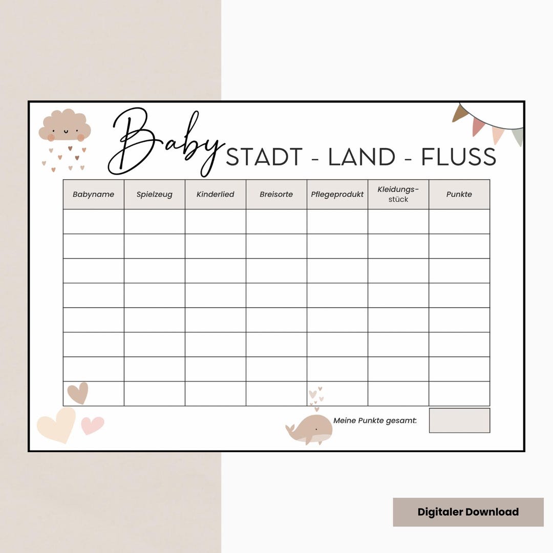 Stadt Land Fluss Fur Babyparty