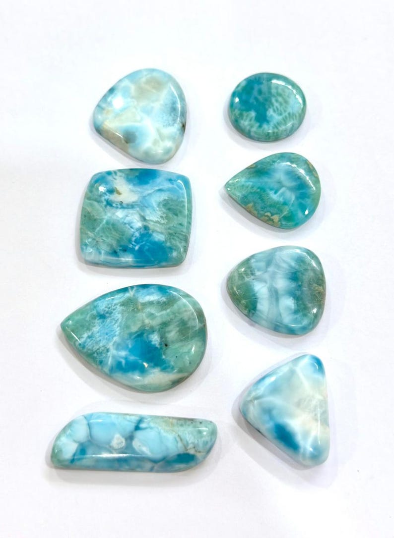 Natural Larimar Pectolite Gemstone Earth Mined Larimar Cabochon ...