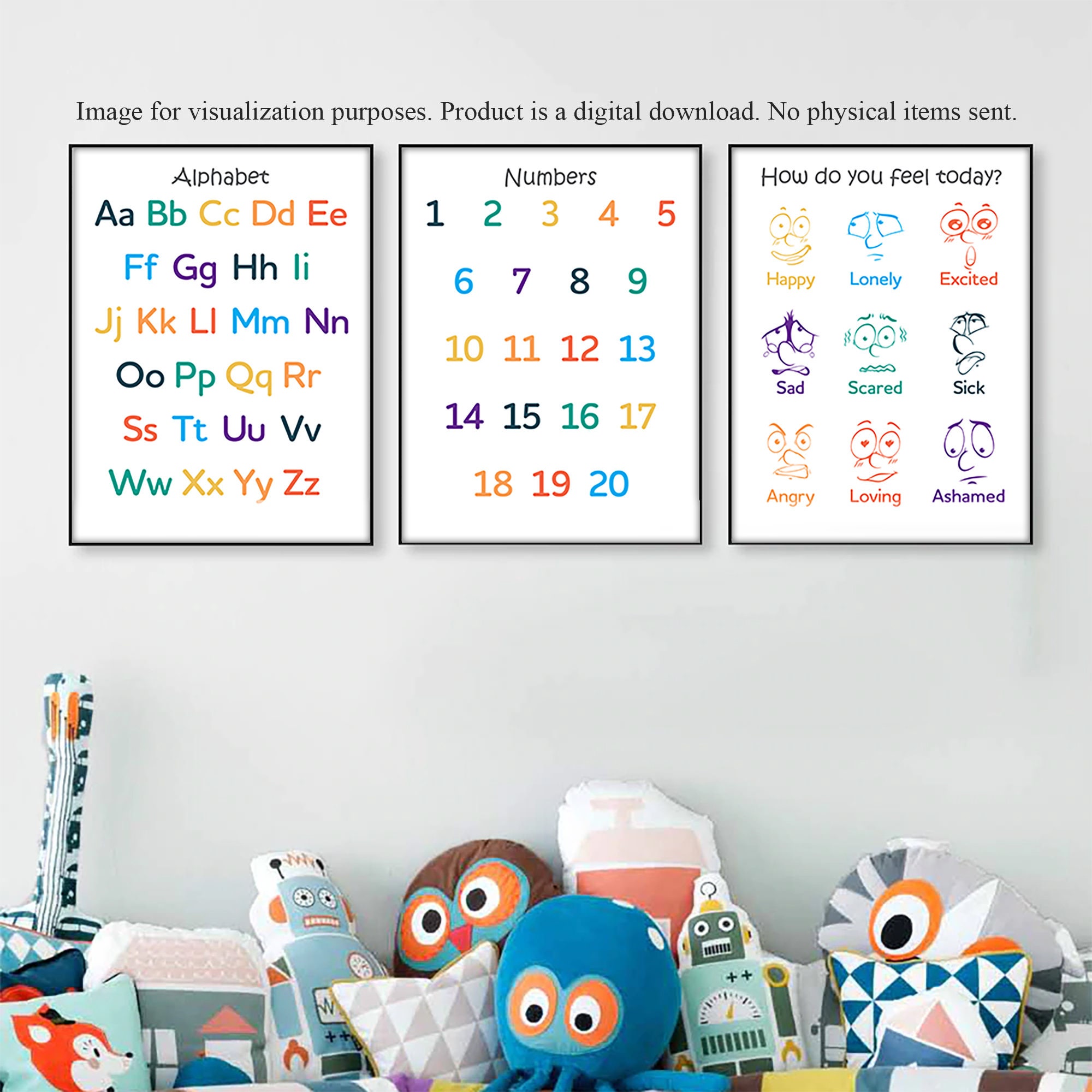 Educational Poster *DIGITAL DOWNLOAD* Print Set, Letters, Numbers ...