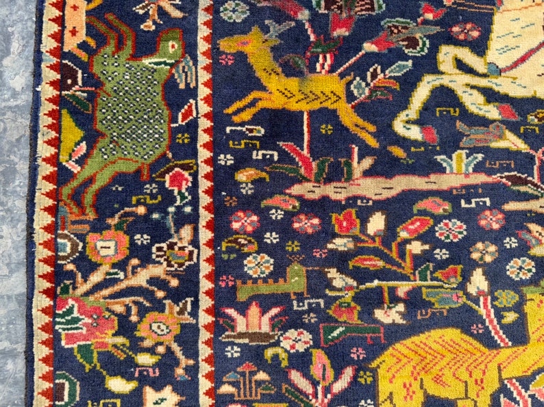 Stunning Afghan Handmade Pictorial Rug, 100% Wool Rug, Wall Hanging RUG ...