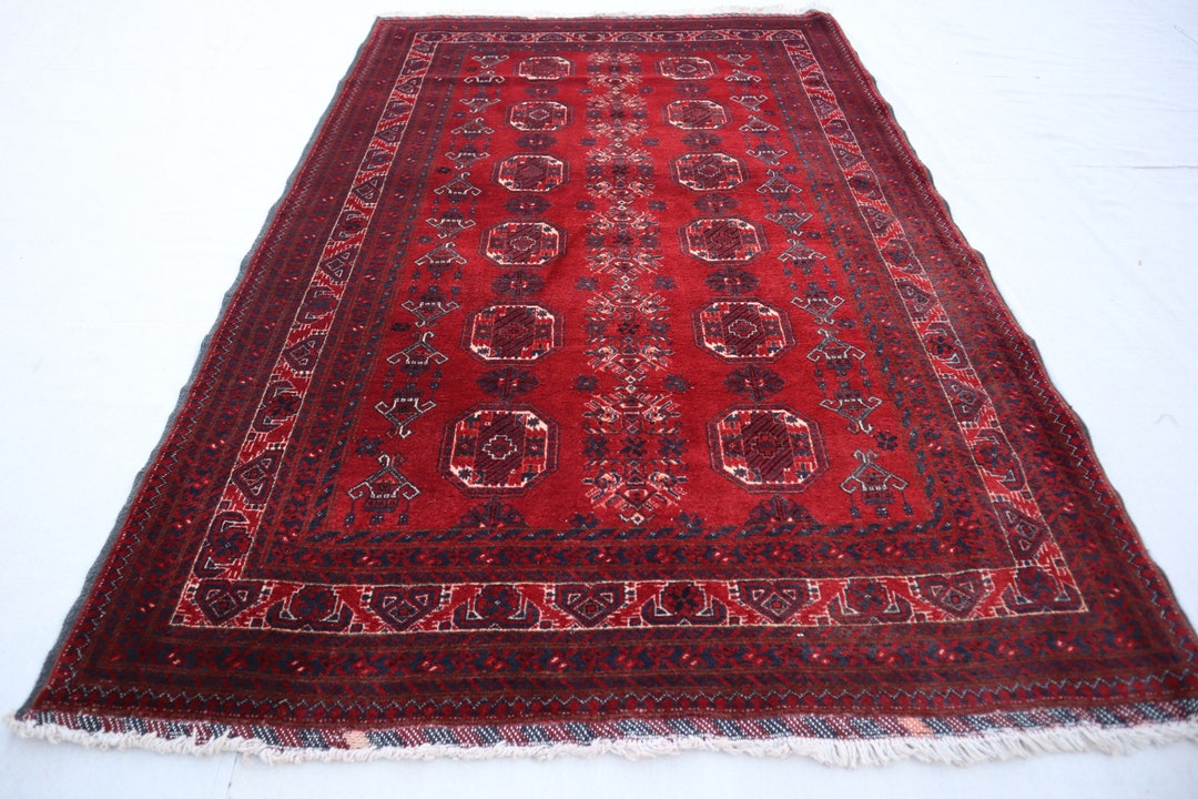 3.8x5.9 Ft. Stunning Afghan Handmade Rug Waziri Design Rug - Etsy