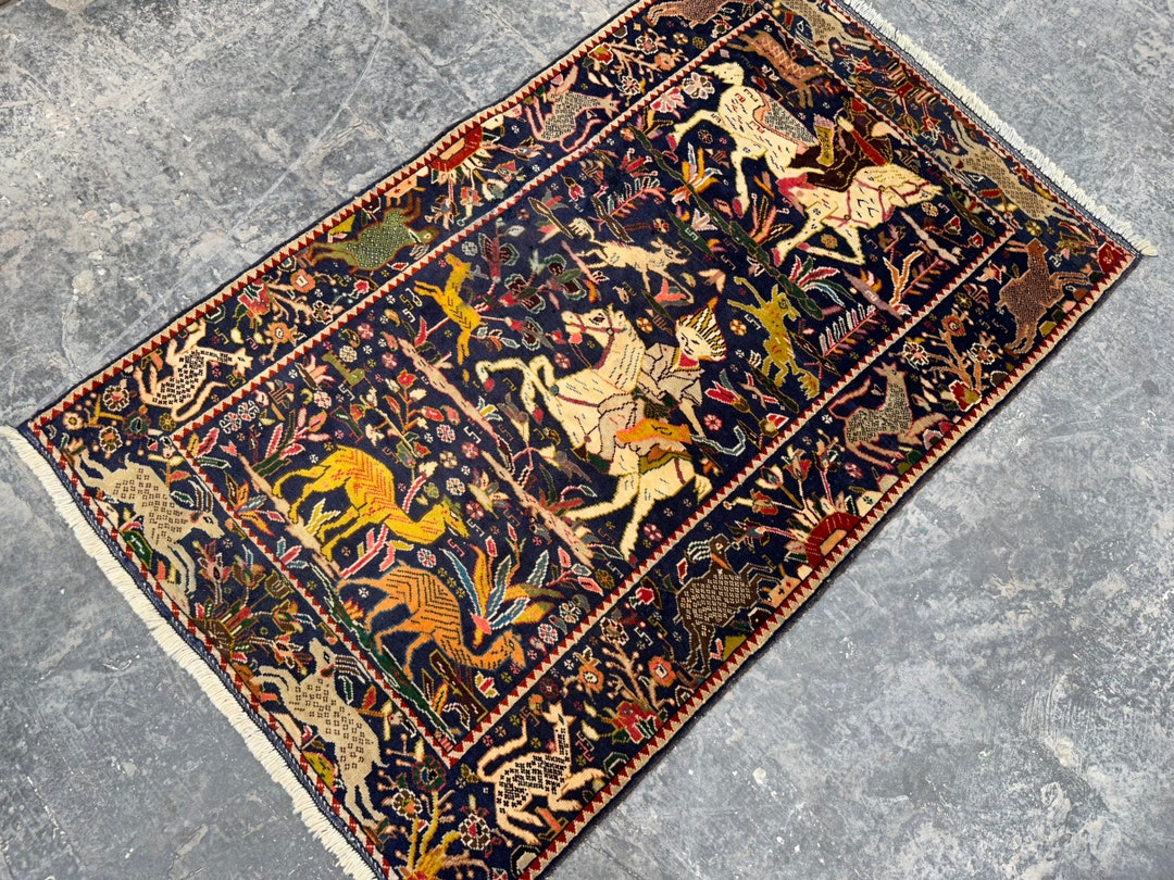 Stunning Afghan Handmade Pictorial Rug, 100% Wool Rug, Wall Hanging RUG ...