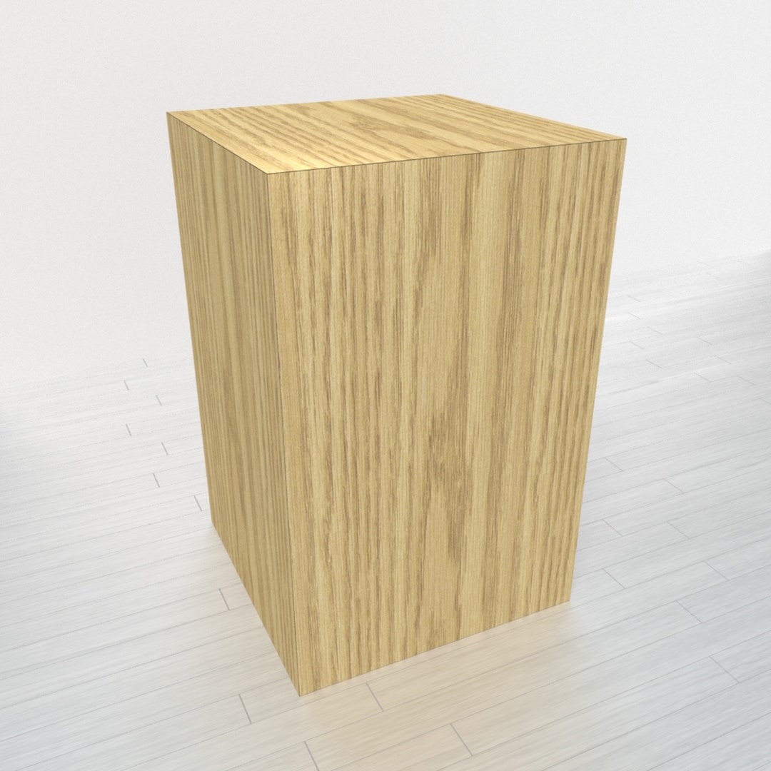 Rectangle Pedestal - Natural Oak Base + Natural Oak Top - 23" X 23" X ...