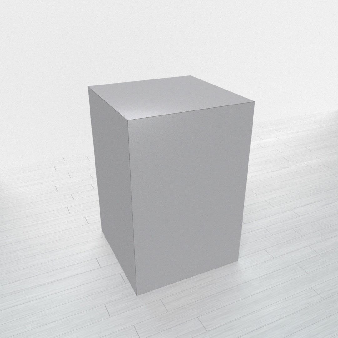 Rectangle Pedestal - Mouse Grey Base + Mouse Grey Top - 20" X 20" X 30 ...