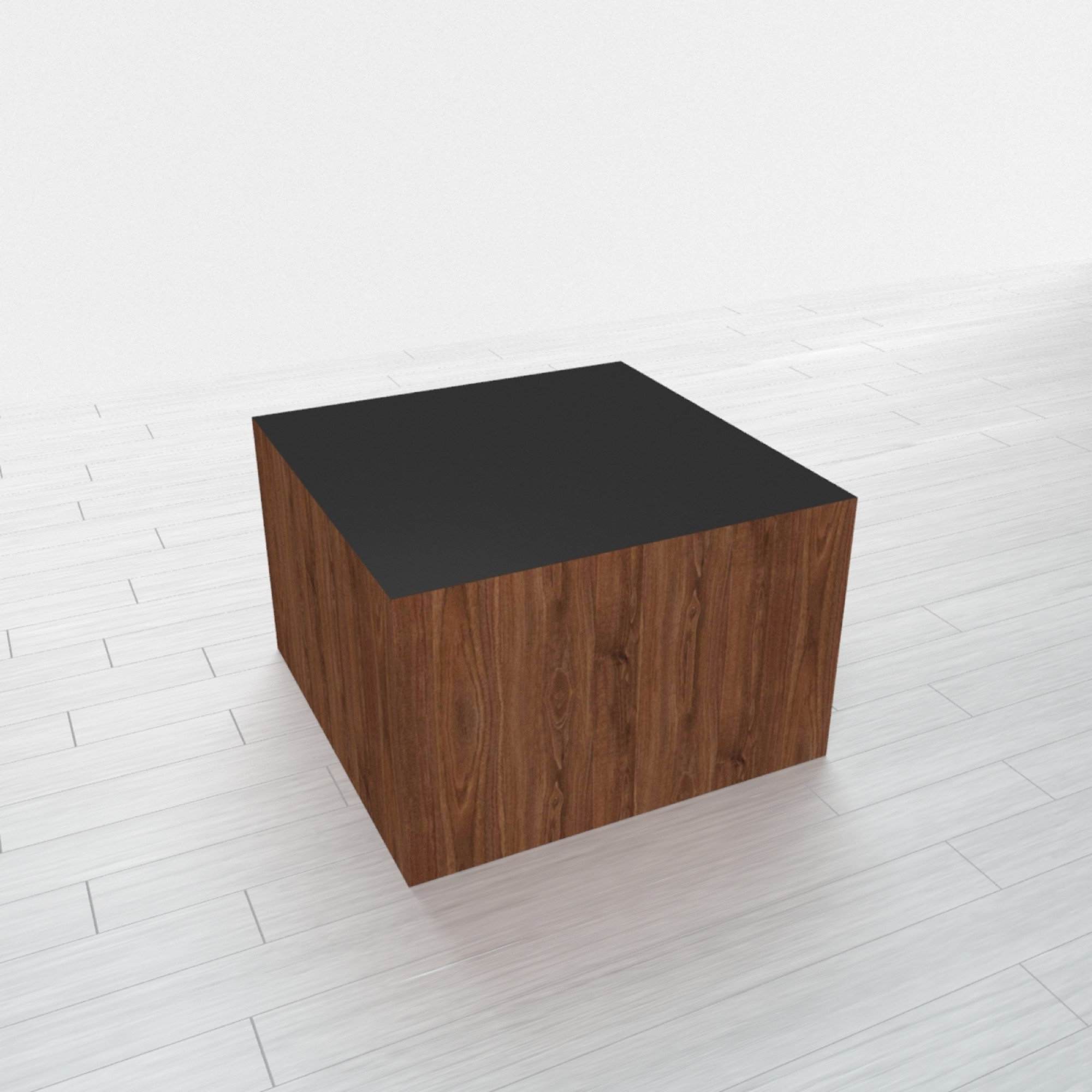 Rectangle Pedestal - Thermo Walnut Base + Black Top - 18" X 18" X 12 ...