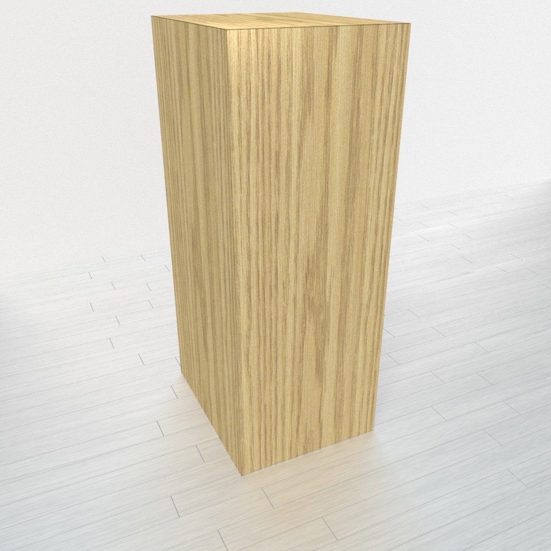 Rectangle Pedestal - Natural Oak Base + Natural Oak Top - 16" X 20" X ...