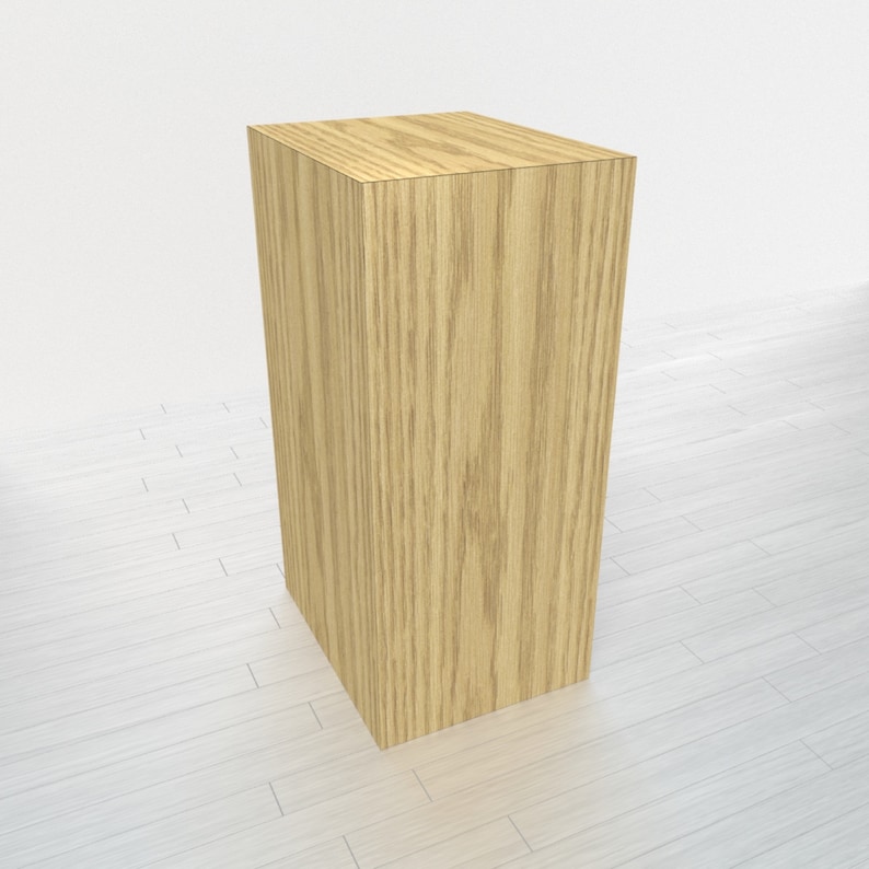 Rectangle Pedestal - Natural Oak Base + Natural Oak Top - 16" X 20" X ...