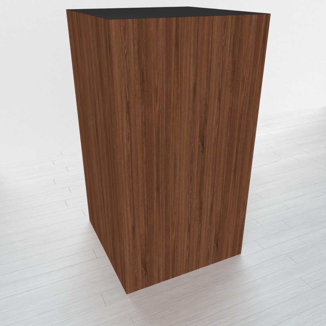 Rectangle Pedestal - Thermo Walnut Base + Black Top - 23" X 23" X 42 ...