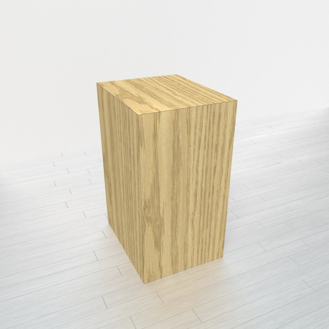 Rectangle Pedestal - Natural Oak Base + Natural Oak Top - 16" X 20" X ...