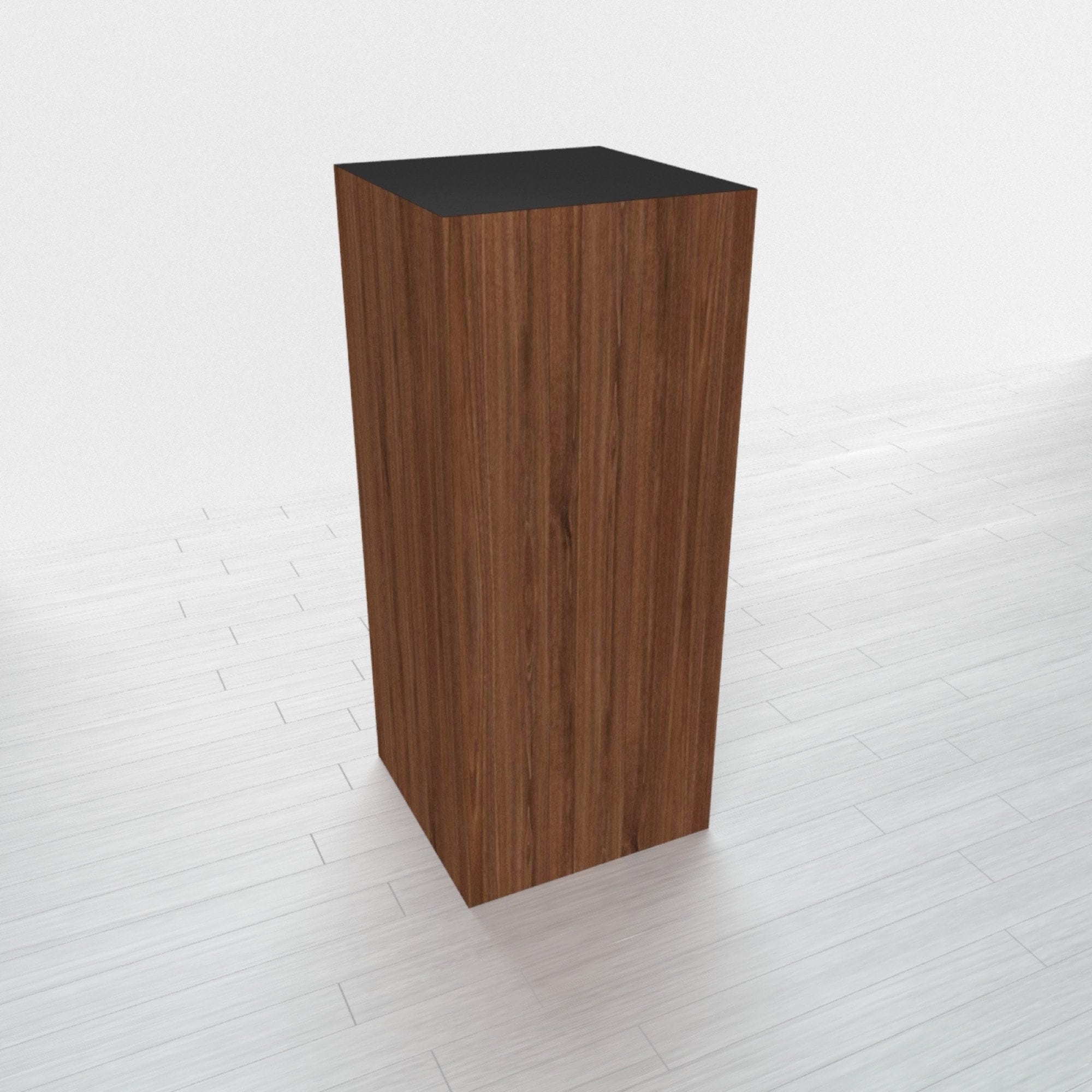 Rectangle Pedestal - Thermo Walnut Base + Black Top - 15" X 15" X 36 ...