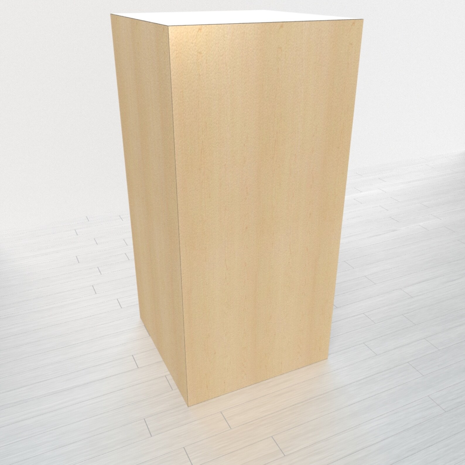 Rectangle Pedestal - Hard Rock Maple Base + White Top - 20" X 20" X 42 ...