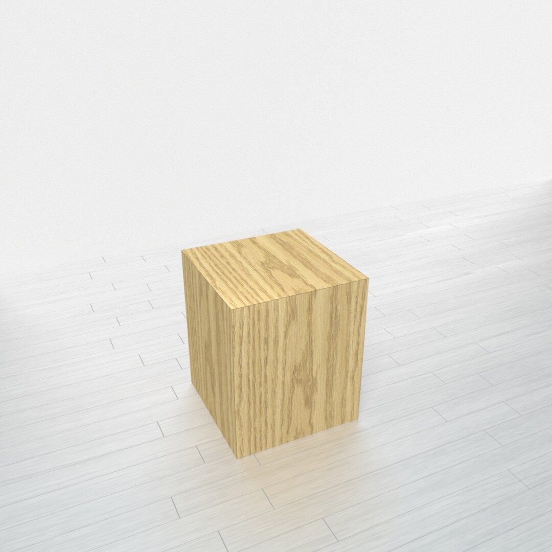 Rectangle Pedestal - Natural Oak Base + Natural Oak Top - 15" X 15" X ...