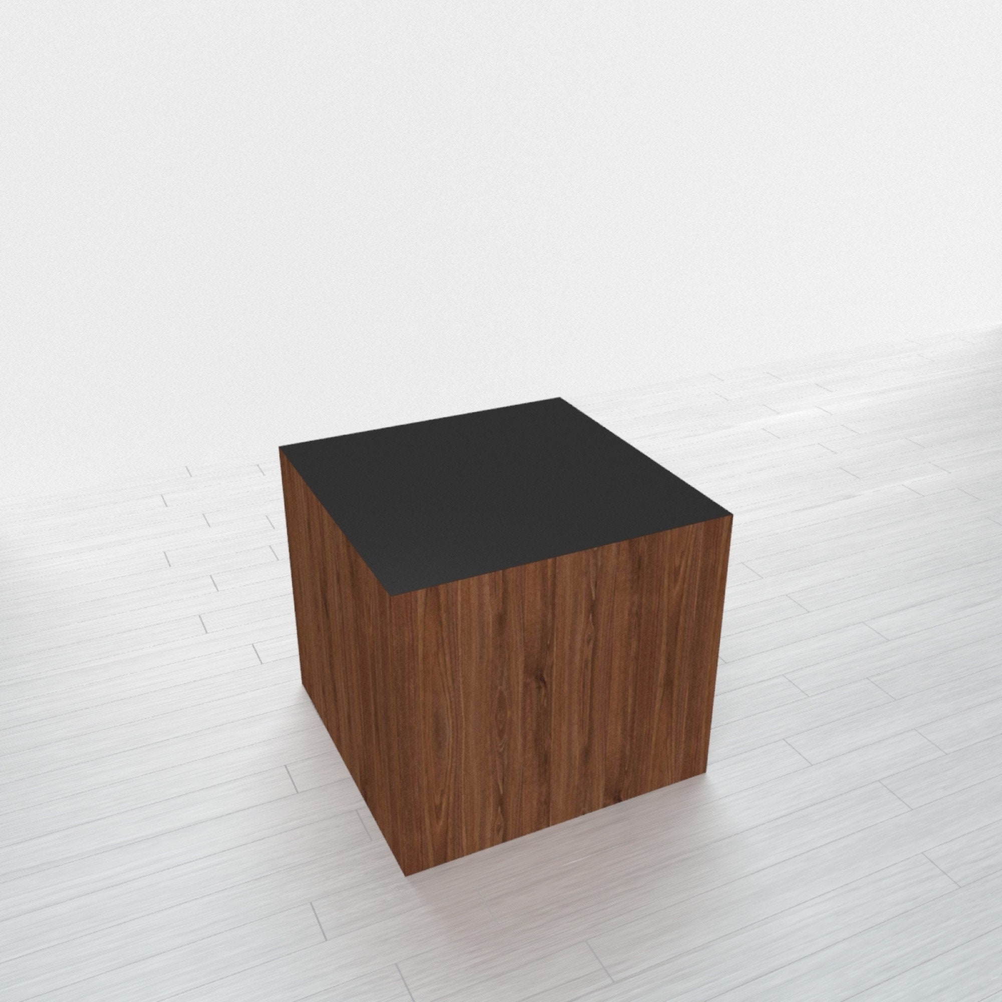 Rectangle Pedestal - Thermo Walnut Base + Black Top - 20" X 20" X 18 ...