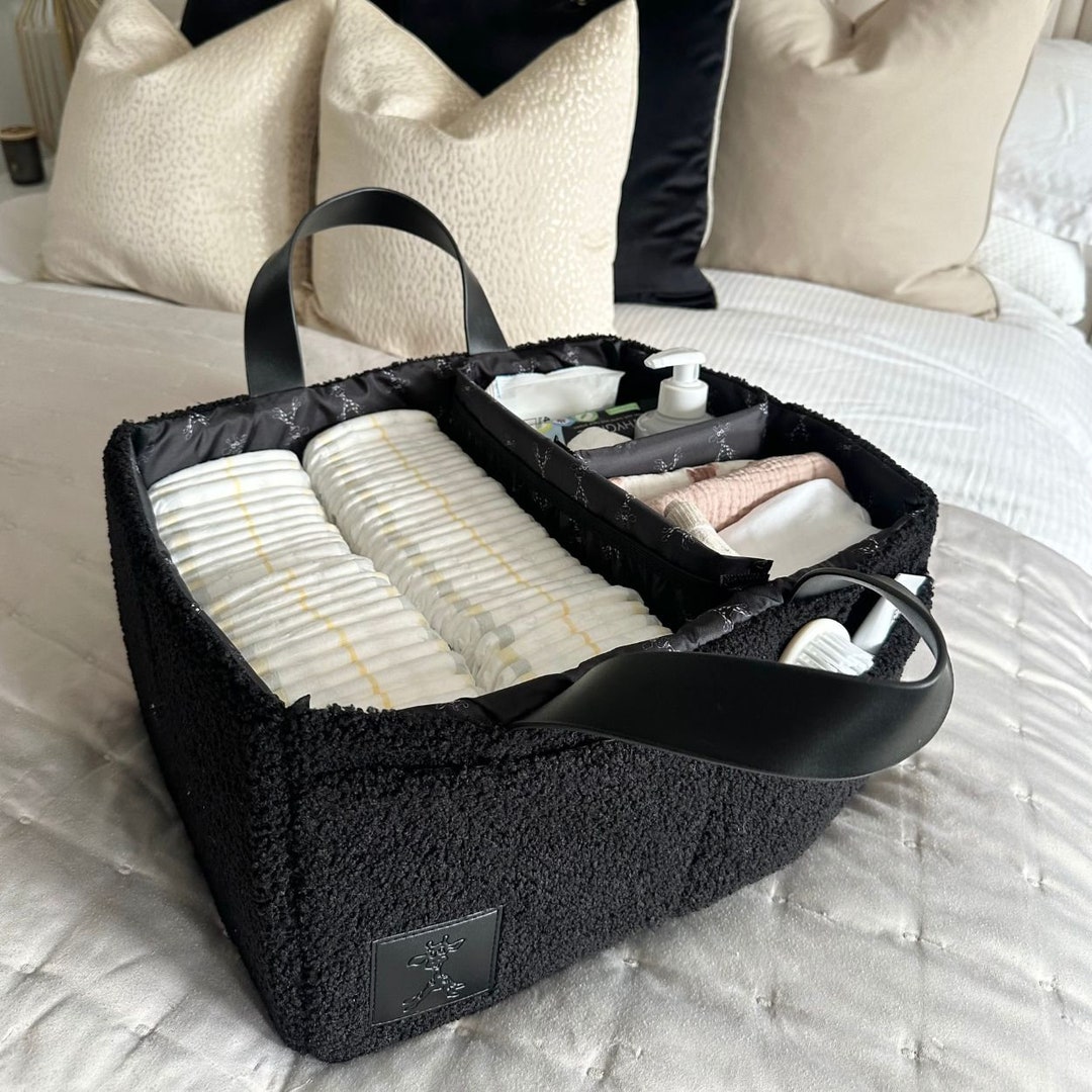 Black Teddy Nappy Caddy, Diaper Caddy, Baby Organiser, Nappy Caddy for ...