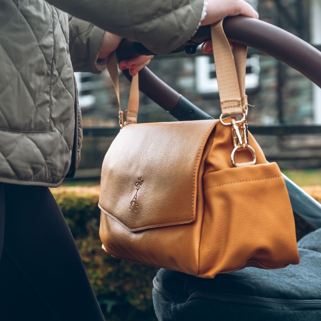 Tan Baby Stroller Organiser Vegan Leather Buggy Organiser Water ...