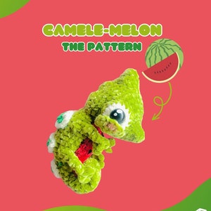 PDF Digital Crochet Pattern- Camele-melon (chameleon Watermelon Mashup) - Etsy