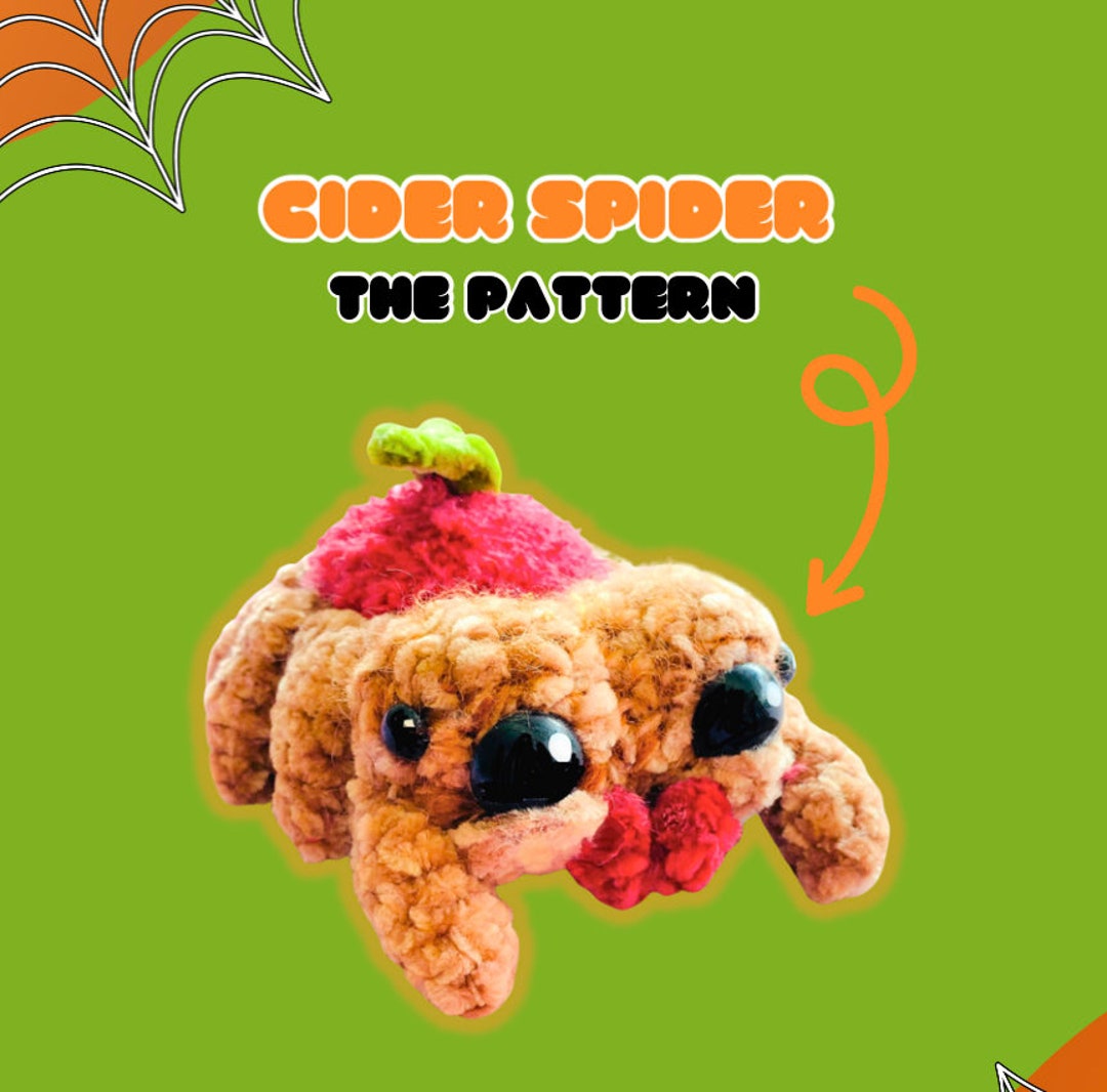 Cider Spider Crochet Pattern: Velvet Yarn Spider Apple Mashup (PDF ...