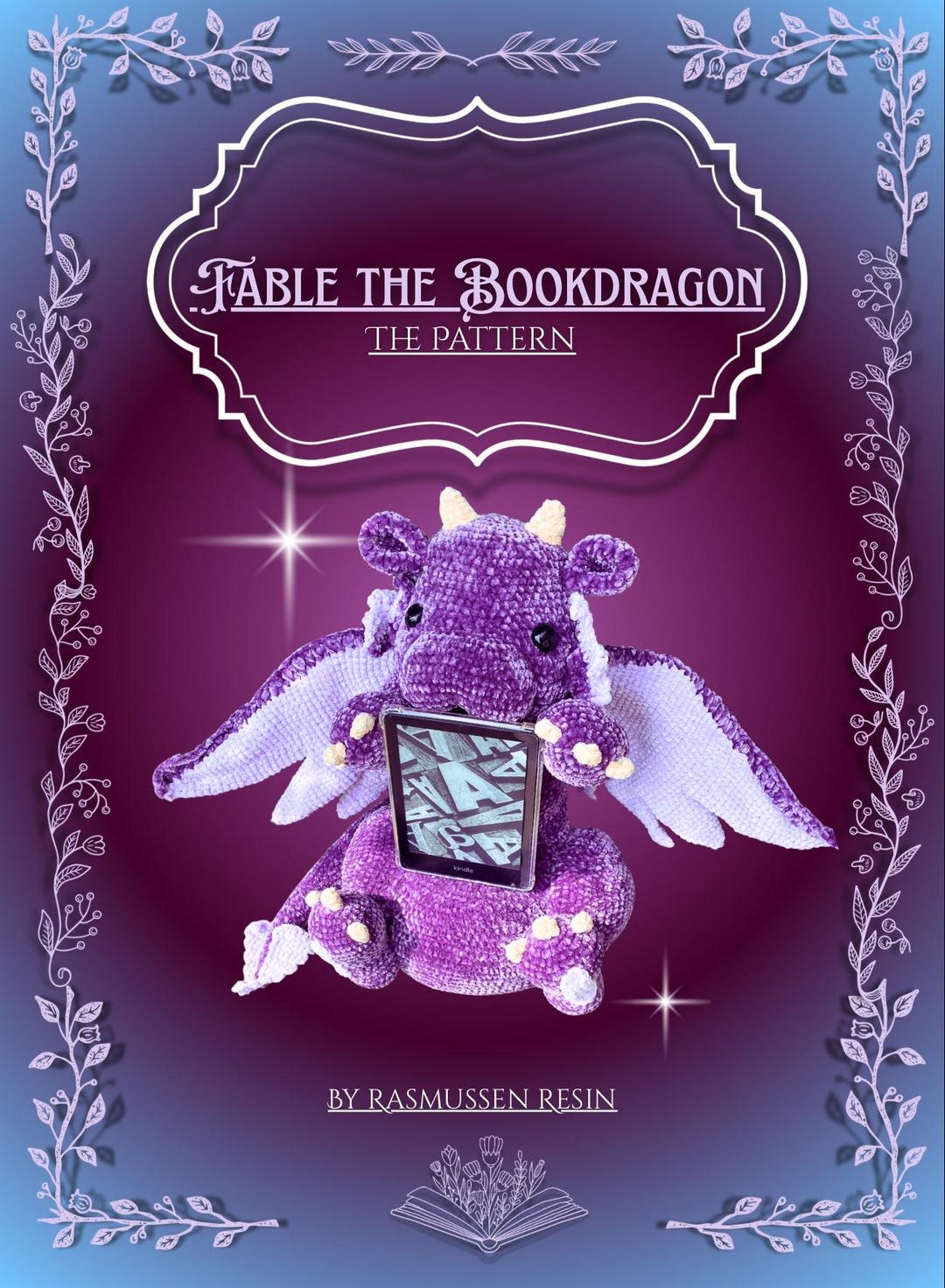 PDF Digital Crochet Pattern- Fable the Book Dragon- E-reader Pillow/ Dragon - Etsy