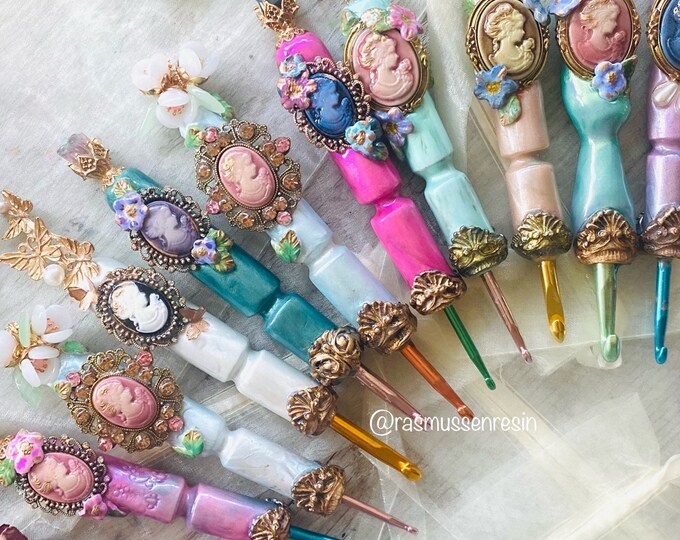 Regency Lady, Romantic Handmade Clay Crochet Hooks - Etsy