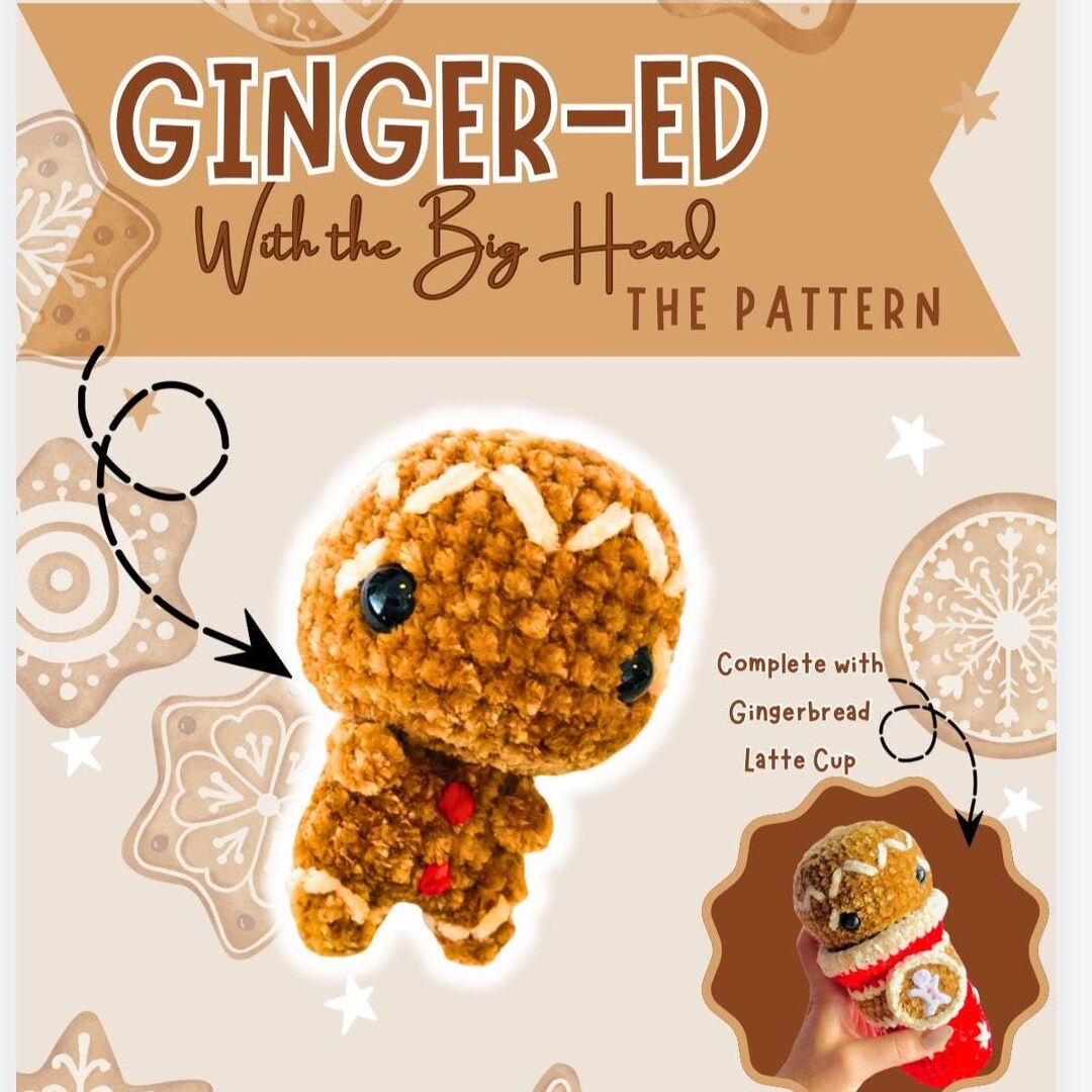 Ginger-ed Gingerbread Man Crochet Pattern: Amigurumi Christmas Chibi ...