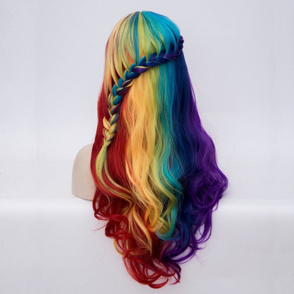Rainbow Wig - Etsy