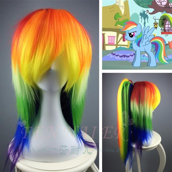 Rainbow Wig - Etsy