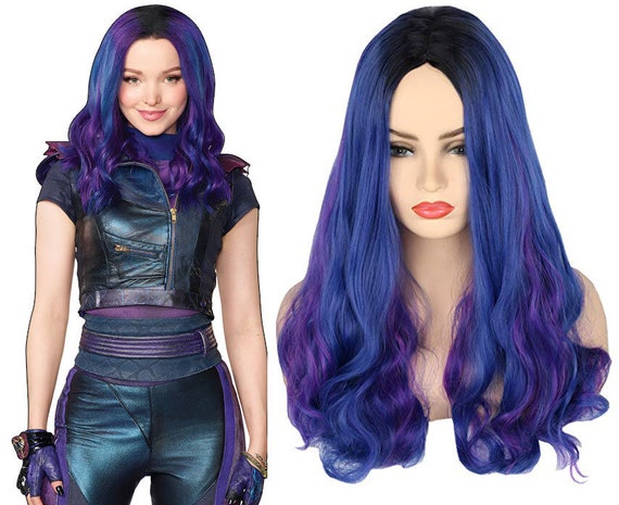 Wig Cosplay Wig Costume Wig Blue Long Body Wave Wavy Wig Etsy