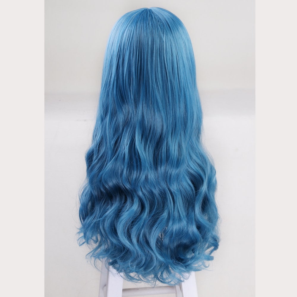 Wig Cosplay Wig Costume Wig Blue Long Body Wave Wavy Wig Etsy