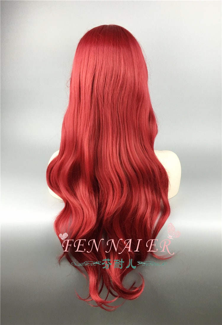 Wig Cosplay Wig Costume Wig Red Long Body Wave Wavy Wig for | Etsy