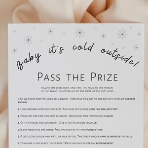 Pass the Prize, Baby Shower Game Winter, Pass the Poem, Pass the Gift ...