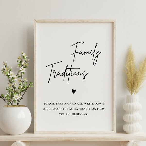 Family Traditions Sign and Card - Etsy