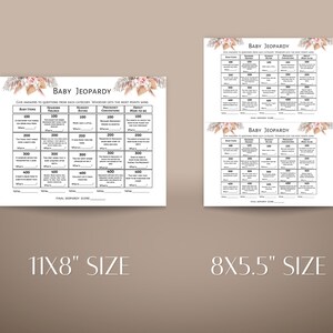 Boho Baby Shower Jeopardy Game: Gender Neutral Floral Quiz (digital ...