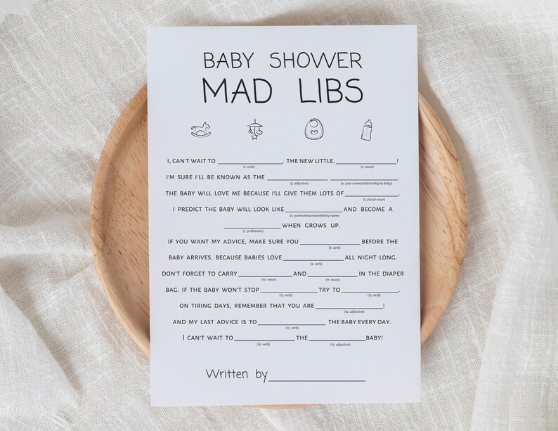 Baby Shower Mad Libs Game: Advice for Parents (digital Download) - Etsy