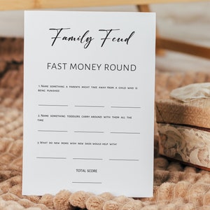 Family Feud Baby Shower Game With Fast Money Round, Game Minimalist ...