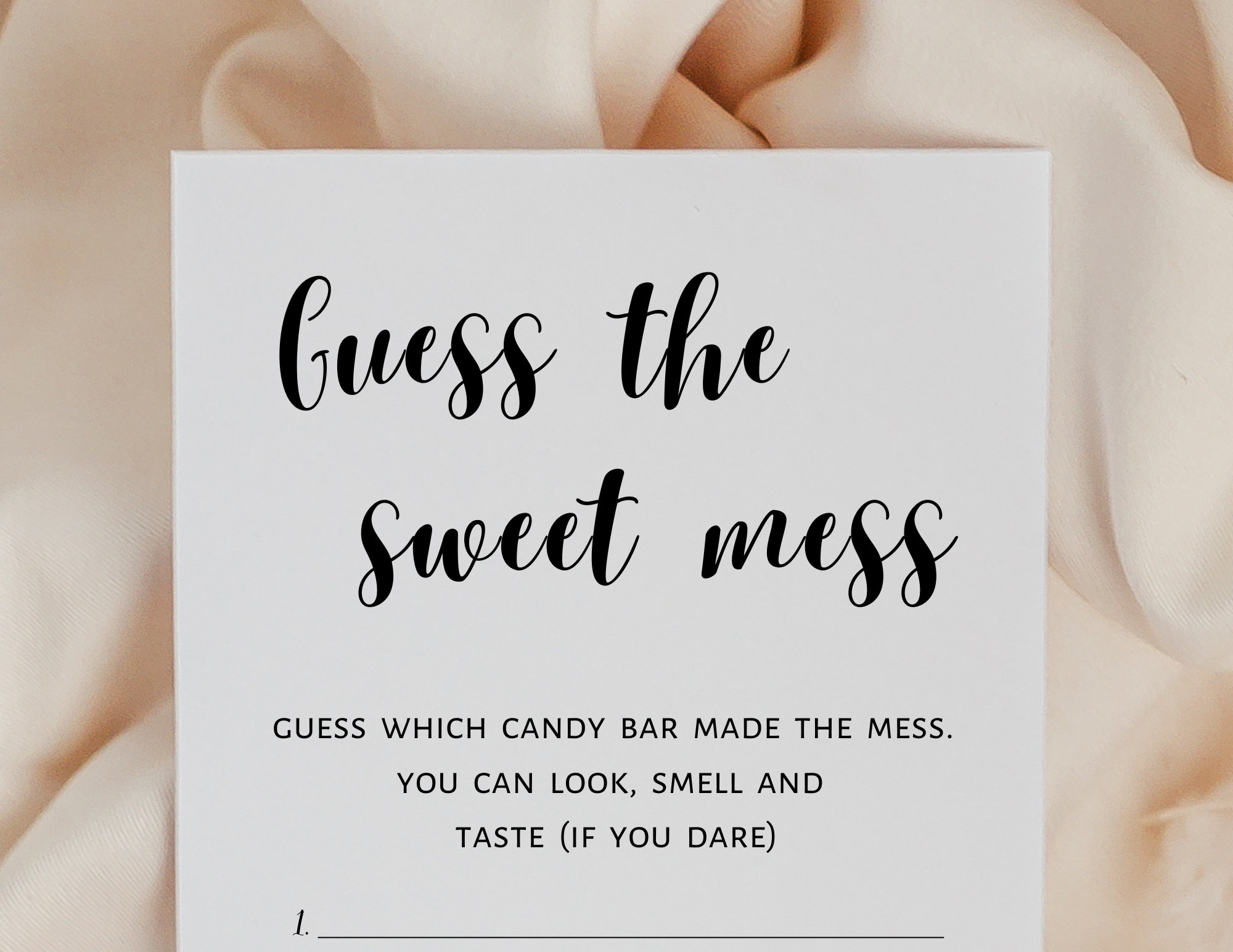 Guess the Sweet Mess, Baby Shower Game, Guess the Taste Game, Simple ...