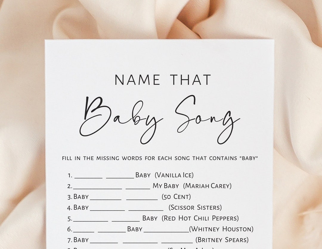 Name That Baby Song - Baby Shower Game (digital Download) - Etsy