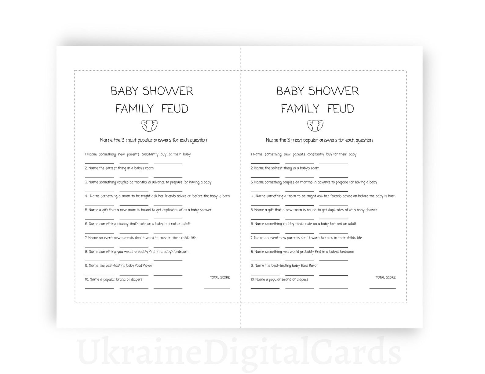 Baby Family Feud Game With Fast Money Round, Baby Shower Games ...