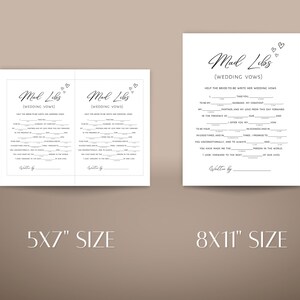 Mad Libs Wedding Vows, Bridal Shower Games, Hearts, Black White ...