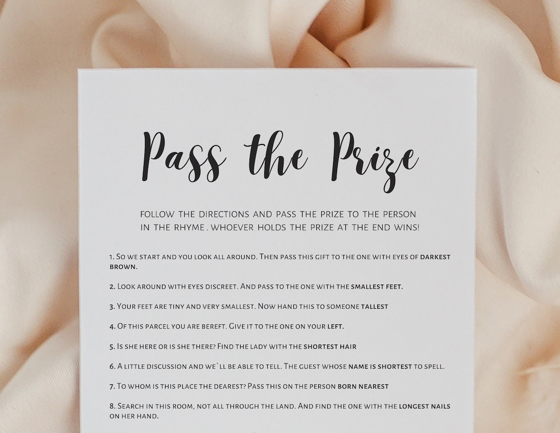 Pass the Prize, Baby Shower Game, Pass the Gift, Baby Shower Activity ...