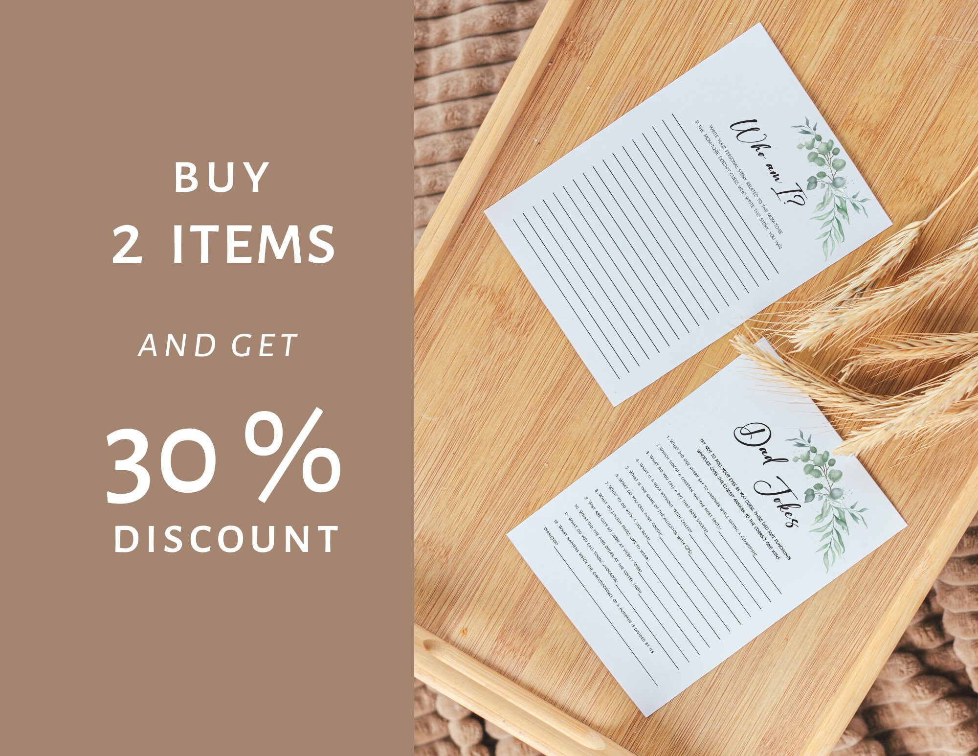 Who Am I Baby Shower Game Greenery, Game Printable, Digital Download - Etsy