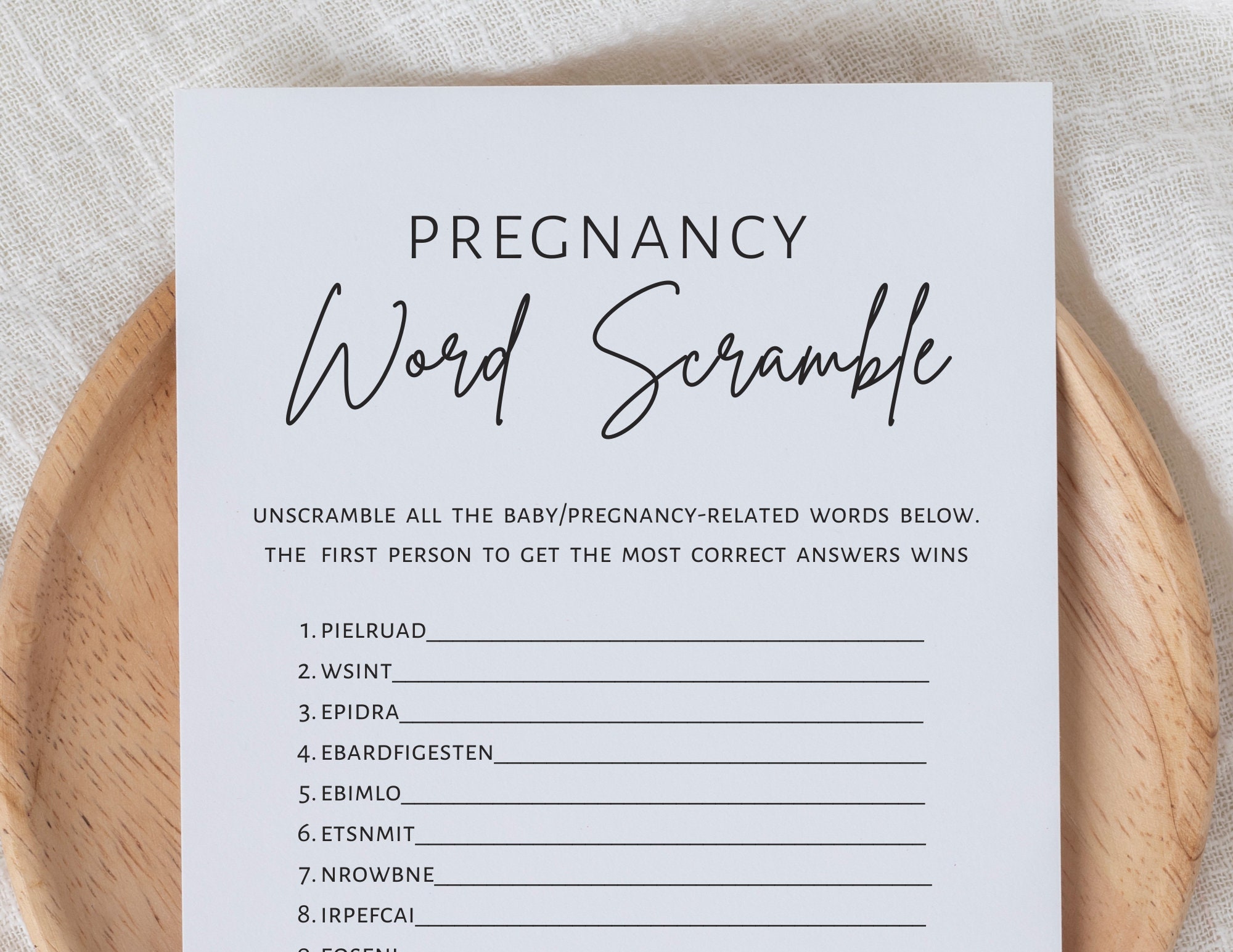 Word Scramble, Baby Shower Game, Gender Reveal Games, Pregnancy Word ...
