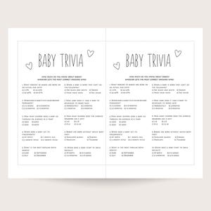 Baby Trivia, Baby Shower Game Printable, Digital Download - Etsy