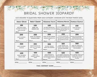 Bridal Shower Jeopardy - Etsy