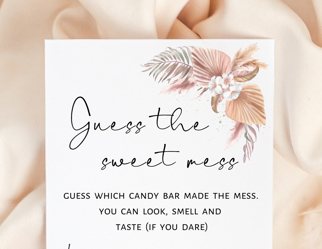 Guess the Sweet Mess Baby Shower Game Boho Guess the Taste - Etsy