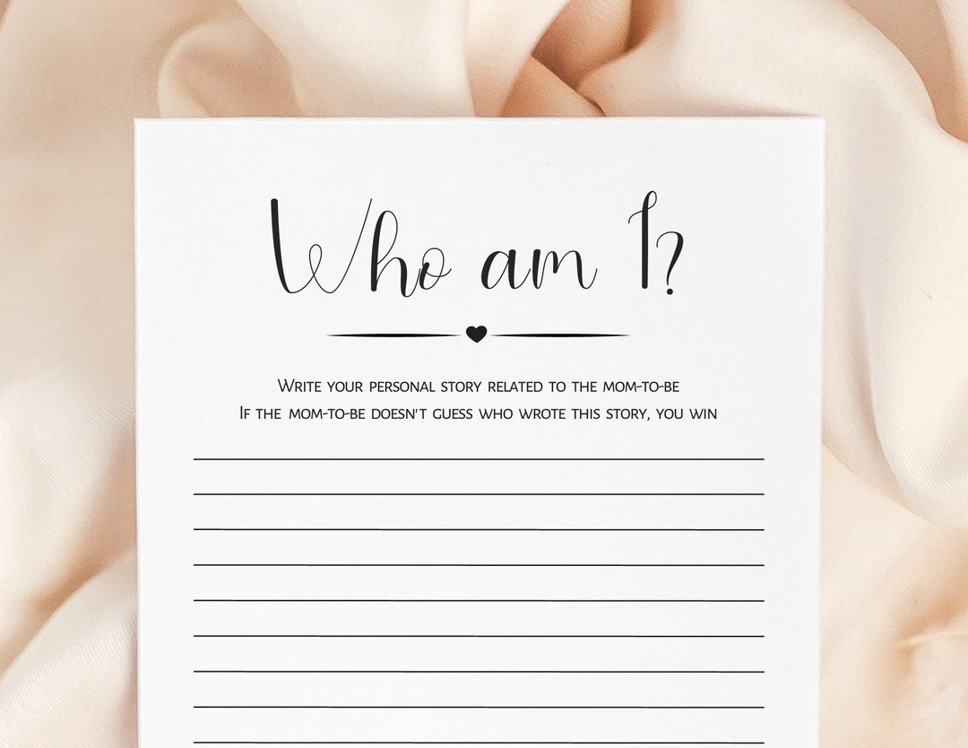 Who Am I Baby Shower Game: Minimalist Printable (digital Download) - Etsy