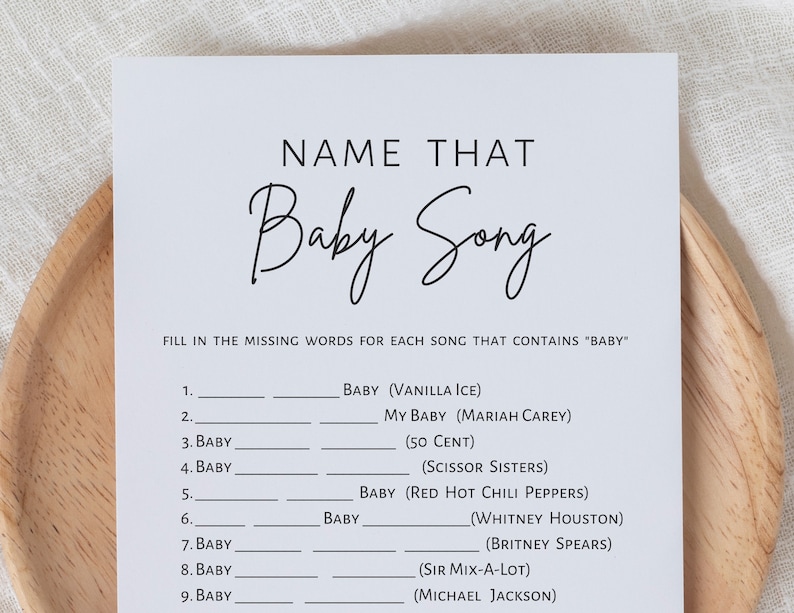 Name That Baby Song, Baby Shower Game, Guess Song Game, Baby Shower Boy ...