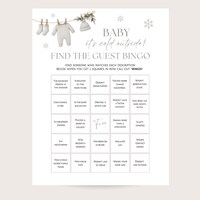 50 Christmas Baby Shower Baby Bingo Cards, Santa Baby Shower Games ...