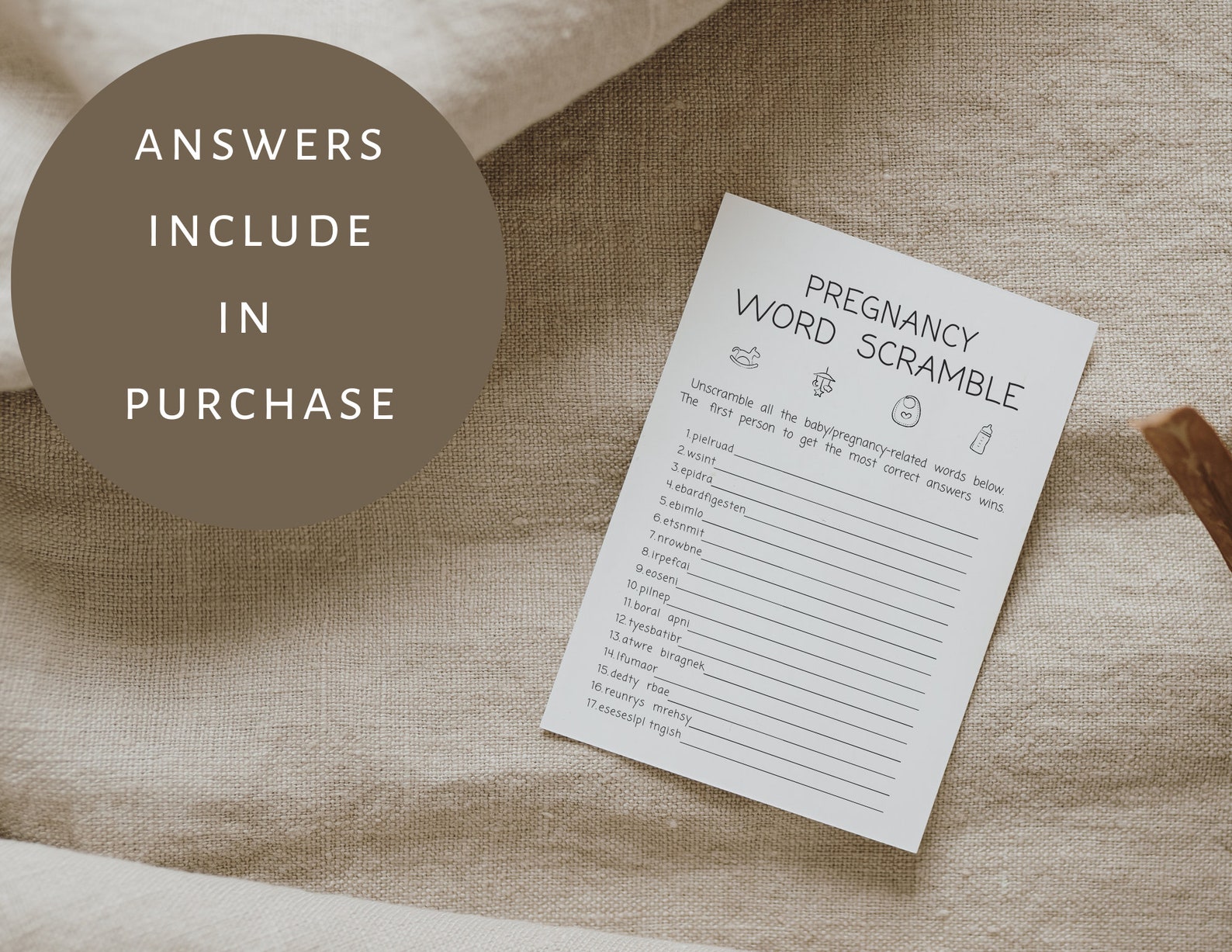 Word Scramble, Baby Shower Game, Gender Reveal Games, Guess Words Game ...