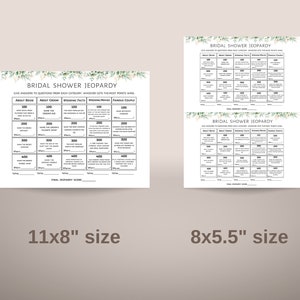 Bridal Shower Jeopardy Game: Greenery Design (digital Download) - Etsy